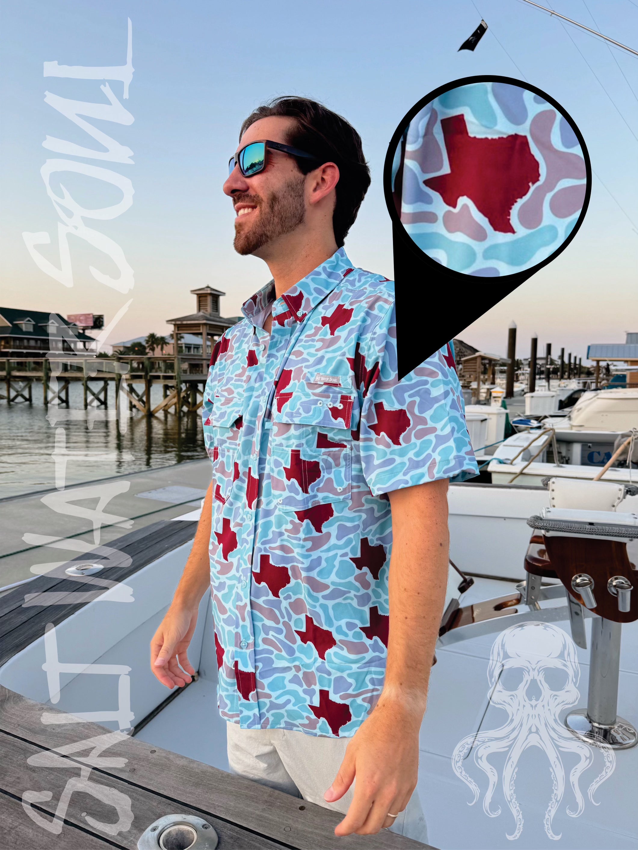 Texas Maroon Camo Fishing Shirt – SALTWATERSOUL